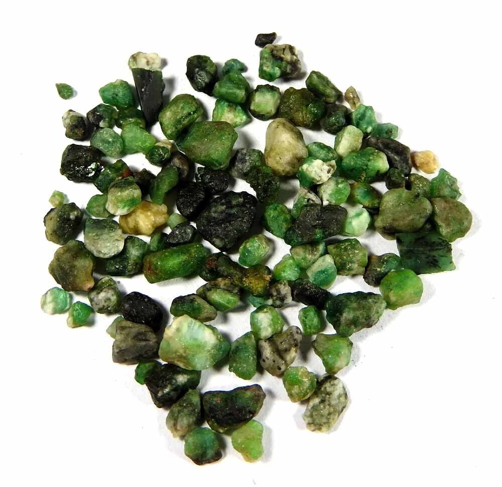 52.45 Ct Natural Green Brazilian Emeralds Small Rough Lot Loose ...