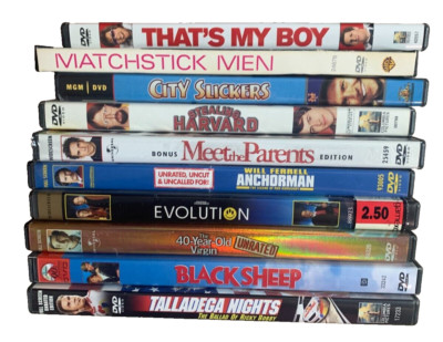 DVD Movie 10 Piece Lot: Comedy: Adam Sandler, Ben Stiller, Will Ferrell ...
