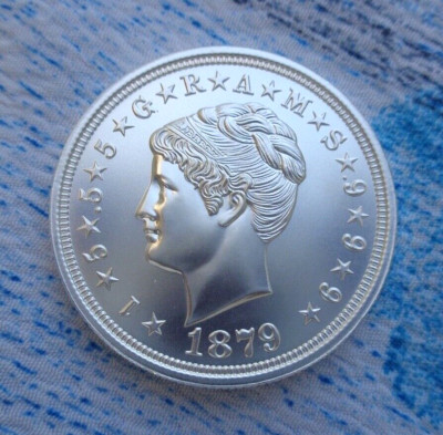 1/2 oz. 1879 STELLA COILED HAIR coin tribute round .999 fine silver | eBay