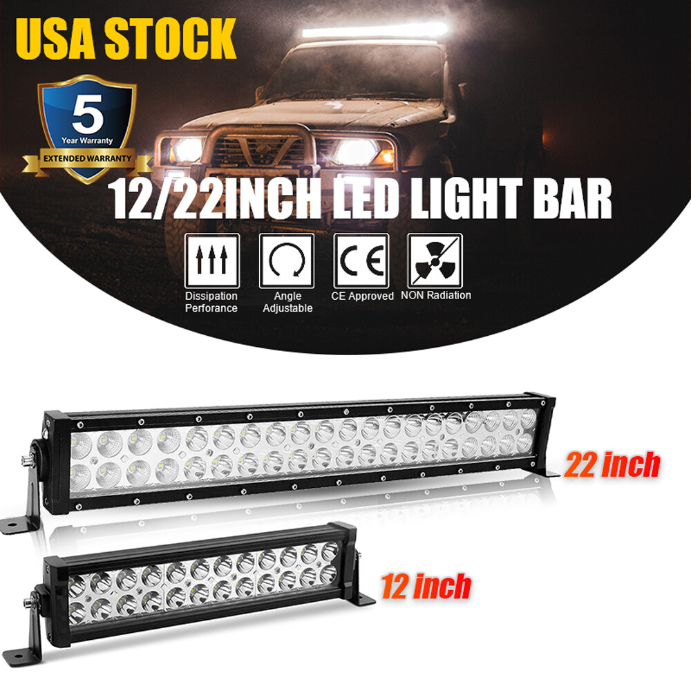 12/22" inch 1200W LED Work Light Bar Combo Spot Flood Driving SUV ATV ...