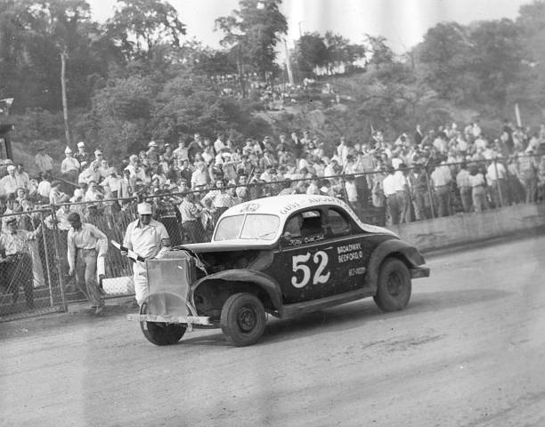 Norm Mccarthy & His Modified Stock Car 1951 Nascar Motor Racing Old ...
