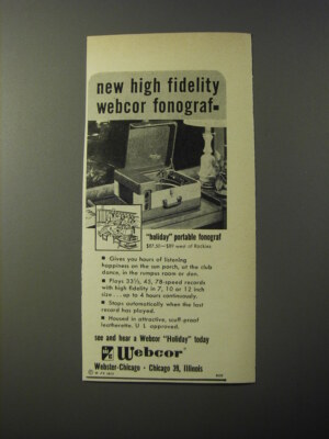 1953 Webcor Holiday Portable Fonograf Advertisement | eBay