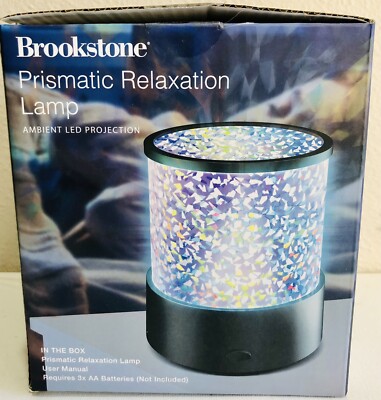 Brookstone Prismatic Relaxation Lamp Ambient LED Projection 2 Modes ...