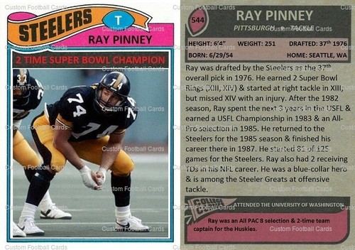 Ray Pinney Pittsburgh Steelers 1977 Custom Card | eBay
