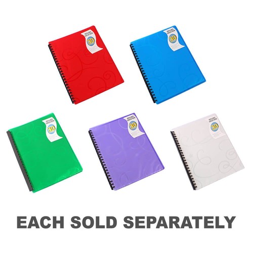 Beautone Display Book PP A4 30 Clear Pocket Jewel Twin Texture Refillable | eBay