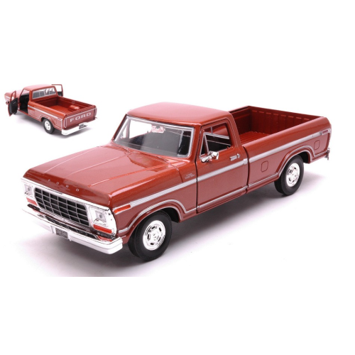 FORD F-150 PICK-UP CUSTOM 1979 BROWN METALLIC 1:24 MotorMax Auto d ...