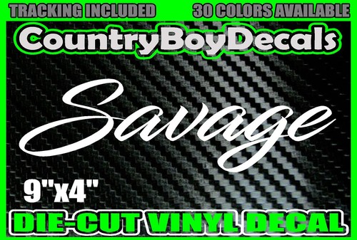 SAVAGE Vinyl DECAL STICKER Car Truck Turbo Boosted 4X4 Gas Boost Mud ...