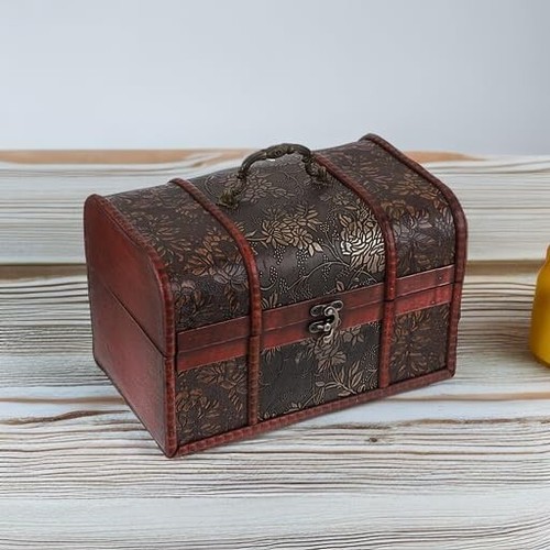 Vintage Treasure Chest, Pirate Keepsakes Box, Wooden Storage Box | eBay