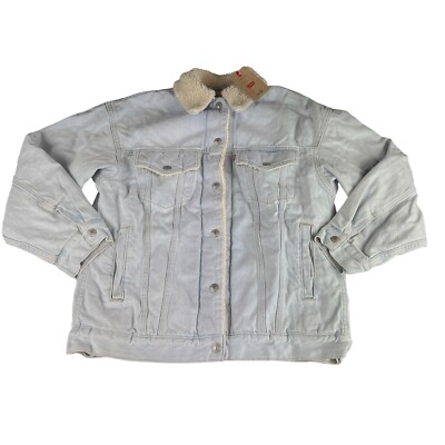 Levi's Silvertab Light Blue Sherpa Denim Jacket Men's Sizes S - L | eBay