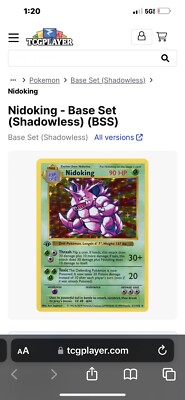 Pokémon TCG Nidoking Base Set 11/102 Holo 1st Edition Holo Rare | eBay
