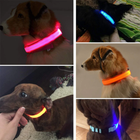 LED Adjustable Dog Collar Blinking Flashing Light Up Glow Pets Safety ...