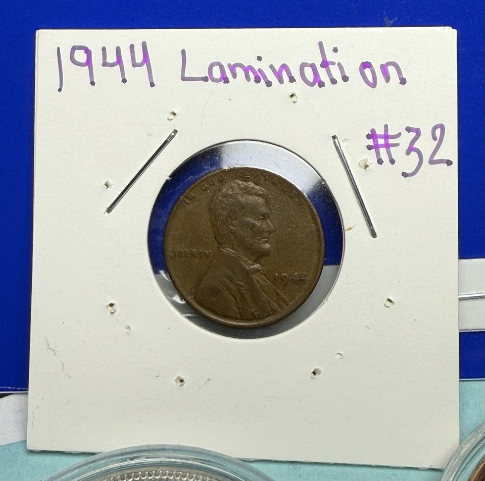 1944 Wheat Penny Lamination Defective Planched Error Collectible Coin ...