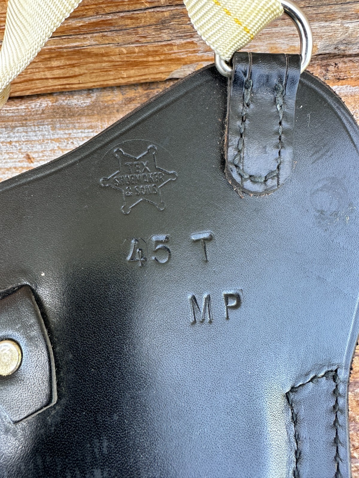 Vintage Tex Shoemaker Black Leather Tanker Shoulder Holster M&P K Frame ...