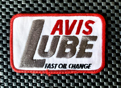 AVIS LUBE FAST OIL CHANGE EMBROIDERED SEW ON PATCH AUTOMOBILE 4" x 2 1/ ...