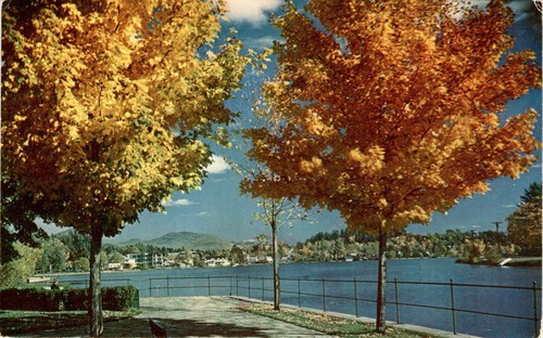 Color photo of Lake Flower, Saranac Lake, NY. | eBay