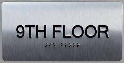 9th Floor Sign- Floor Number Tactile Touch Braille Sign(4x8)-REF24-1027 ...