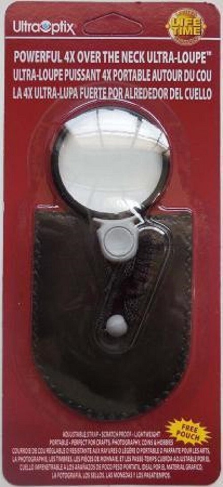 UltraOptix Powerful 4X Over The Neck Ultra Loupe For Hobbies/Stamps ...
