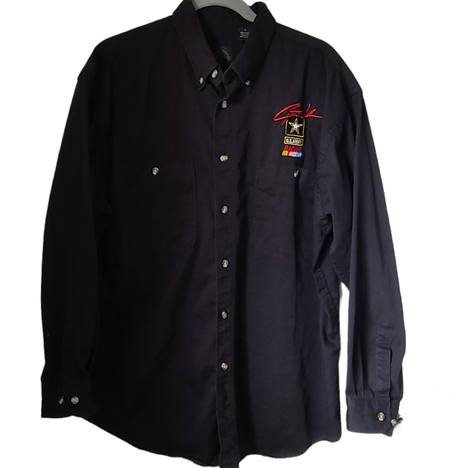 US Army Racing Nascar Mens Wildman Apparel Long Sleeve Button Down ...