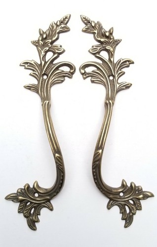 Set Brass Ornate French Prov. Louis XIV Door Cabinet Handles 9" long # ...