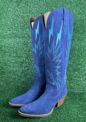 Dingo Ladies Thunder Road Blue Leather Knee Tall Western Boots