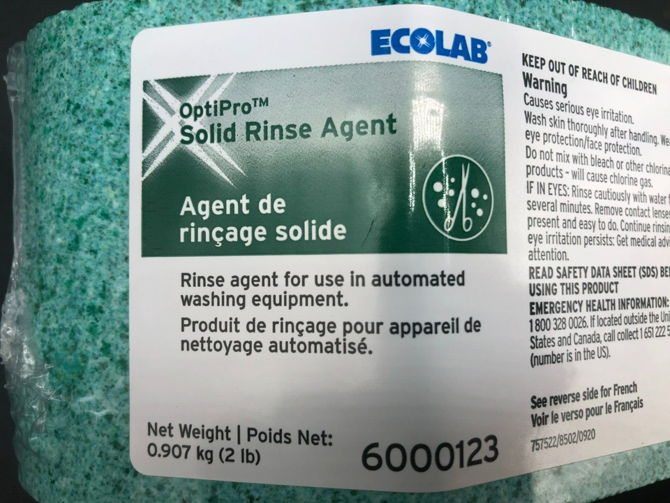 2 Pack Ecolab Solid Rinse Additive Concentrate General Purpose 4lbs ...