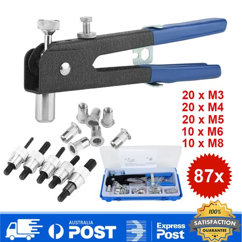 87x M3-M8 Threaded Nut Rivet Tool Riveter Rivnut Nutsert Gun Riveting ...