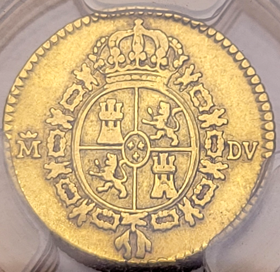 PCGS: OLD US $1 GOLD COIN - 1786 SPANISH COLONIAL HALF ESCUDO DOUBLOON ...