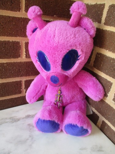 Build a Bear Alien Bear 18" Plush Bright Purple- Medal Robot Charm ...