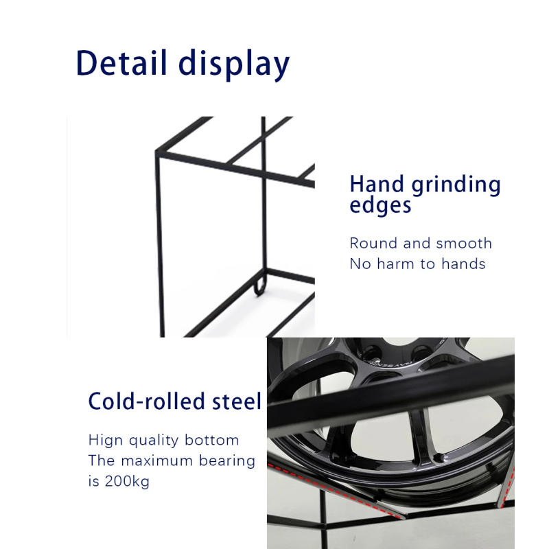 22" Wheel Display Rack For Rims And Wheels Up To 22" | Black | Showroom ...