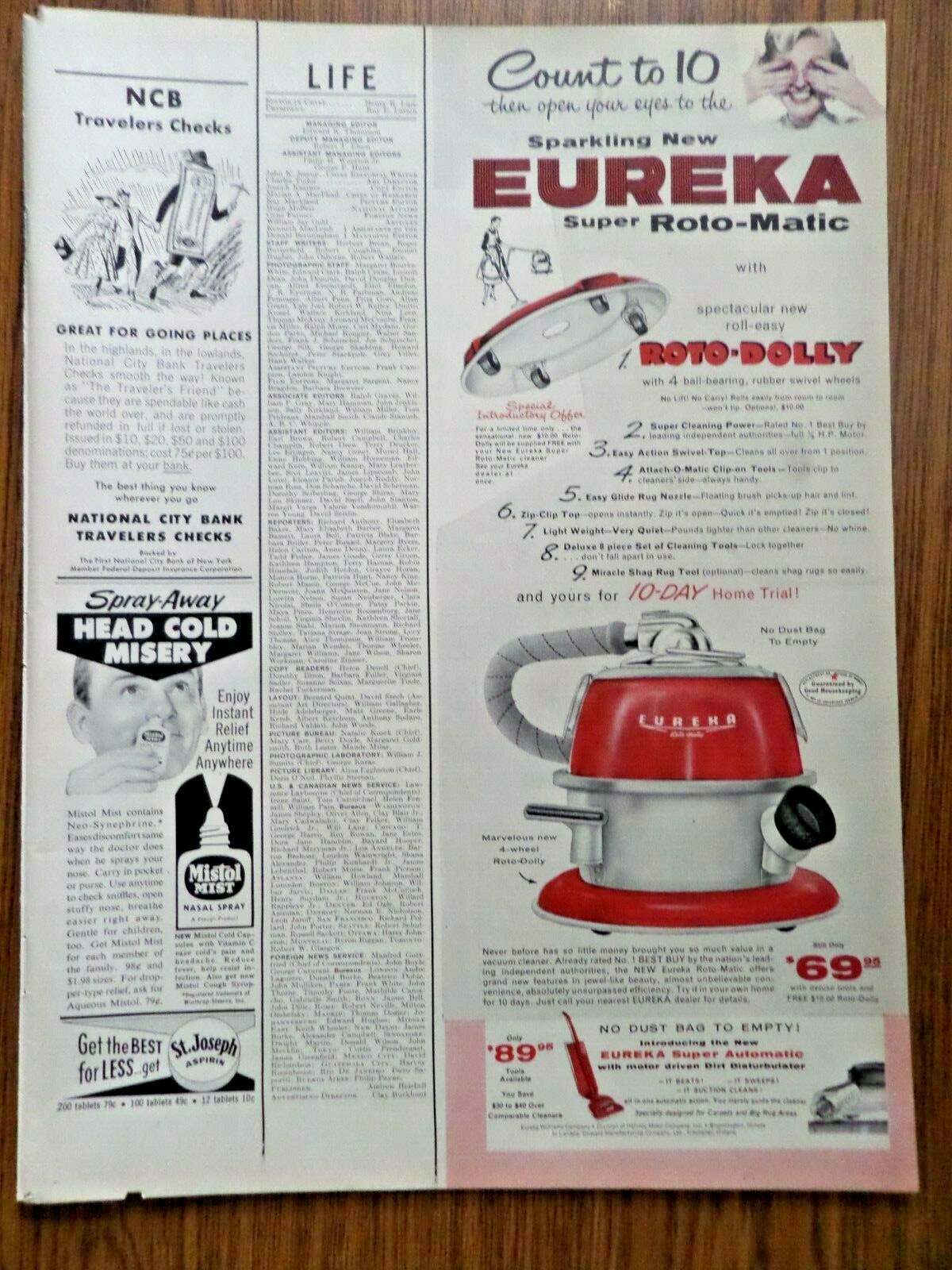 1955 Eureka Vacuum Cleaner Ad Super Roto-Matic | eBay