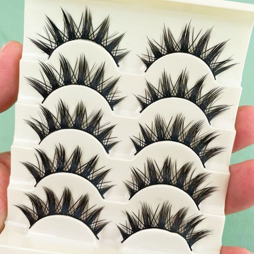 Wispy Fluffy False Eyelashes Handmade 3D Messy Fake Lashes Beauty ...