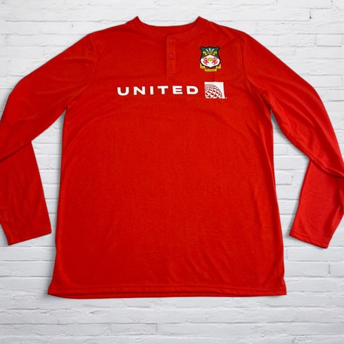 Wrexham AFC Henley Shirt Mens S/M Orange United Polaris Airlines Long ...