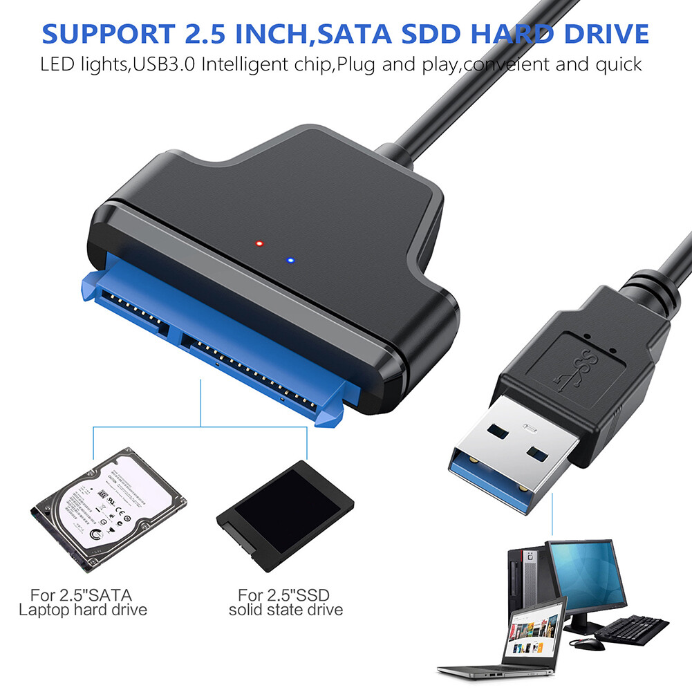 USB To SATA Adapter USB3.0 Cable for 2.5 Inch Laptop SSD (USB3.0 20cm ...
