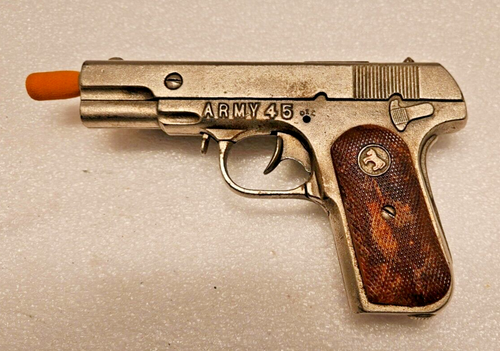 1937 Hubley Cast Iron Toy Cap Shooter Army .45 | eBay
