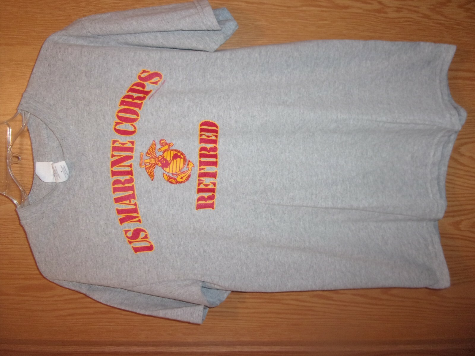 US MARINE CORPS RETIRED gray M t shirt - Gem