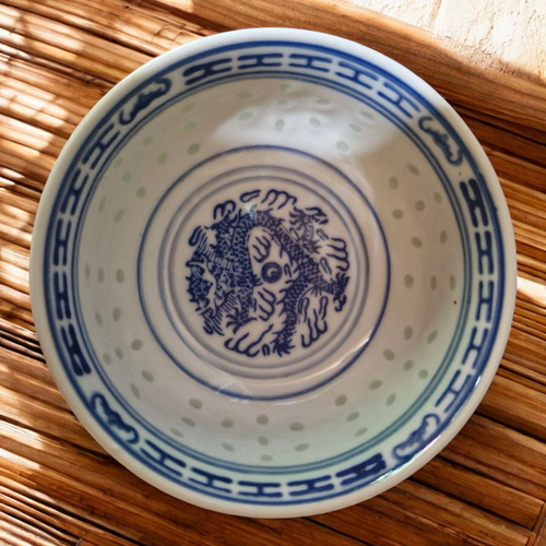 Chinese Blue and White Bowls - Rice Pattern - Set of 6 - 11.5cm | eBay UK