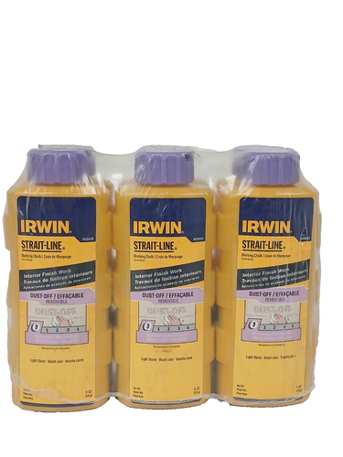 (12-PACK) NEW Irwin 4935426 STRAIT-LINE Dust-Off Marking Chalk, 6-Ounce ...