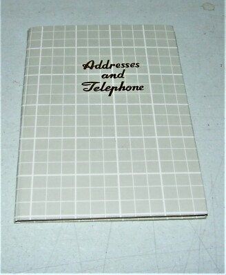 Vintage Personal Address & Telephone Book Medium 7" x 5.25" Gray Index ...