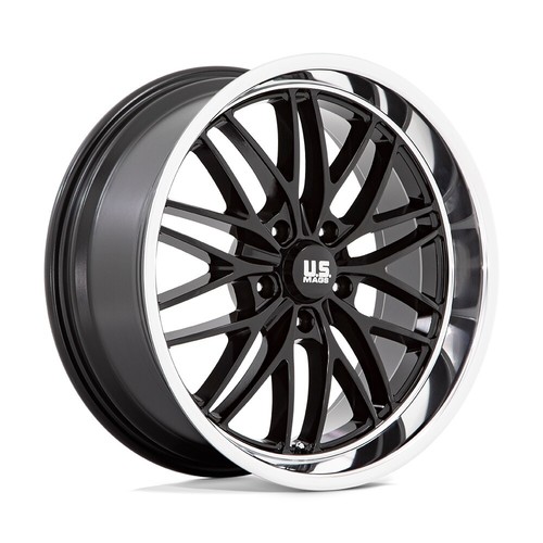 22x9 +15 US Mag 1PC U138 Santa Cruz 5x5.0 Black W/ Diamond Lip Wheels ...