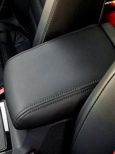 Center Console Armrest Box Leather All Black Cover Pad for VW Golf 6 ...