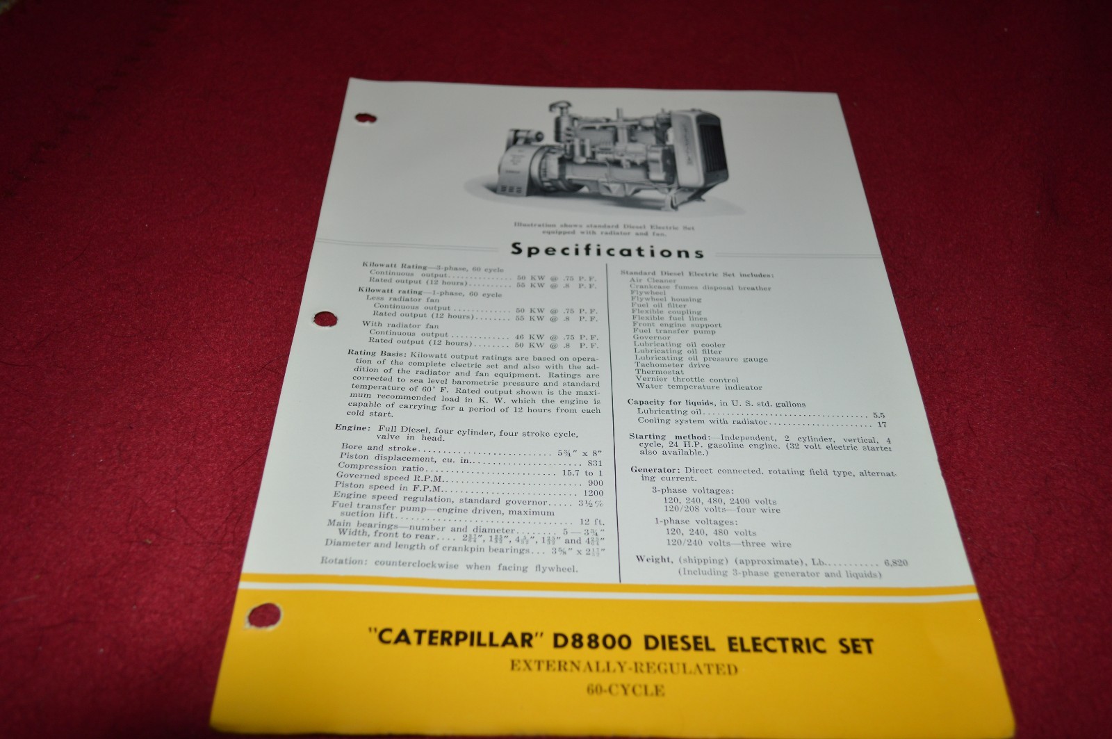 Caterpillar D8800 Diesel Electric Engine Set Dealers Brochure MISC3 | eBay