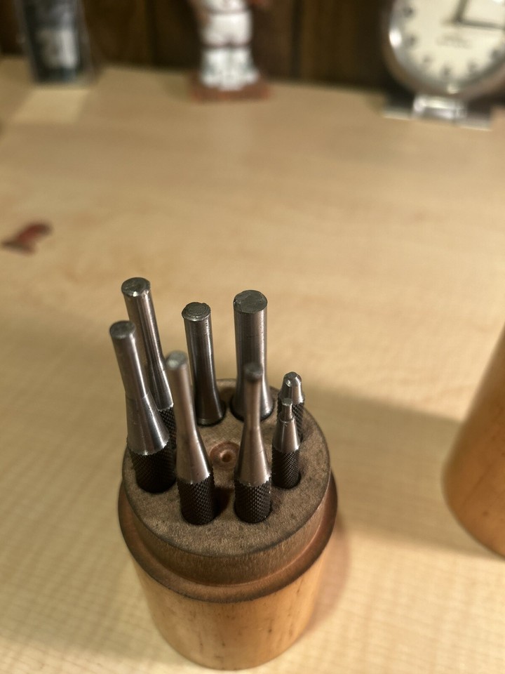 GENERAL TOOLS NO. S-75 8 PIECE DRIVE PIN PUNCHES IN WOOD BOX 1/16" - 5/ ...