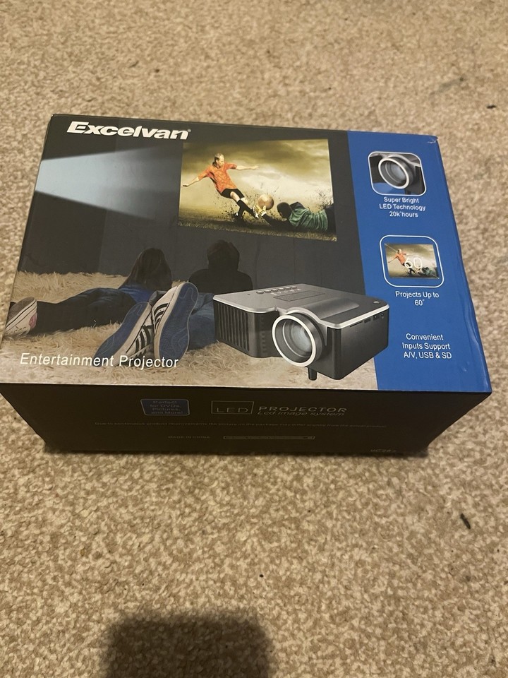 ExcelVan LED Projector LCD Image System Cinema Experience Movies Games ...