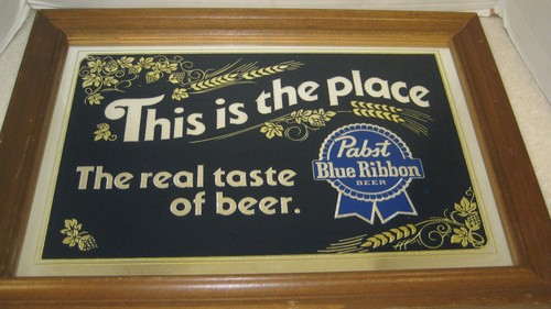 VINTAGE PABST BLUE RIBBON BEER MIRROR | eBay