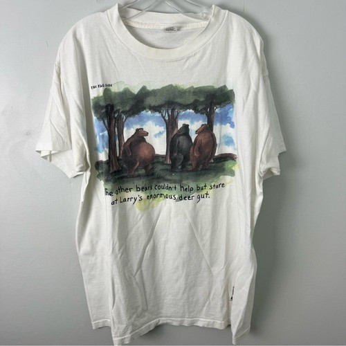 Vintage The Far Side Bears Deer Gut White Graphic T-Shirt Mens XL ...