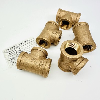 Lot of 5 Cast Bronze Fittings Tee Size 3/4" | eBay