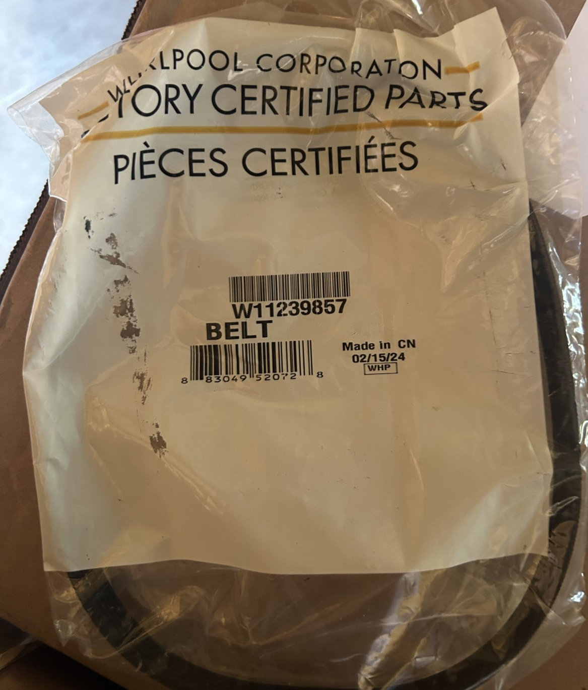 New Genuine OEM Whirlpool Washer Belt W11239857 - NEW | eBay