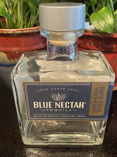 Blue Nectar Tequila Reposado Extra Blend- Empty Bottle With Stopper ...