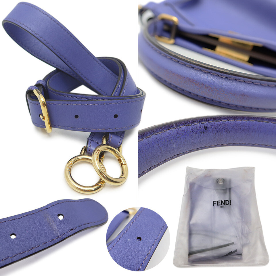 Fendi Peekaboo 8Bn290 3Zm F0K13 Calf Leather Purple Gold Metal Fittings ...
