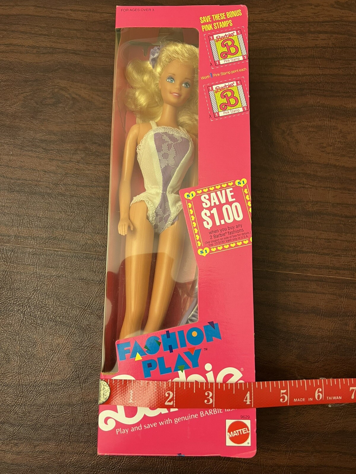 NEW-Barbie Vintage 1990 Fashion Play Doll Pink Stamp Club Box Mattel ...